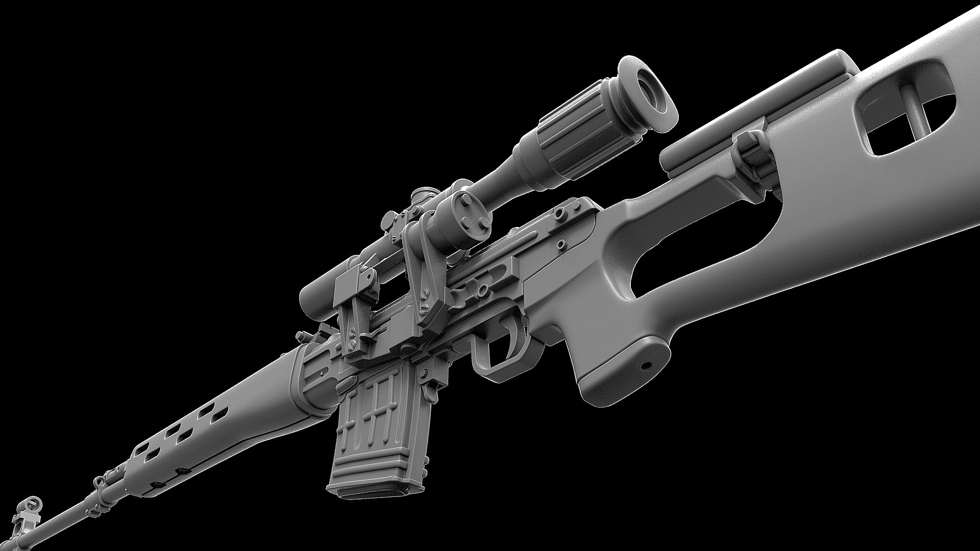 D Dragunov Svd Model Turbosquid