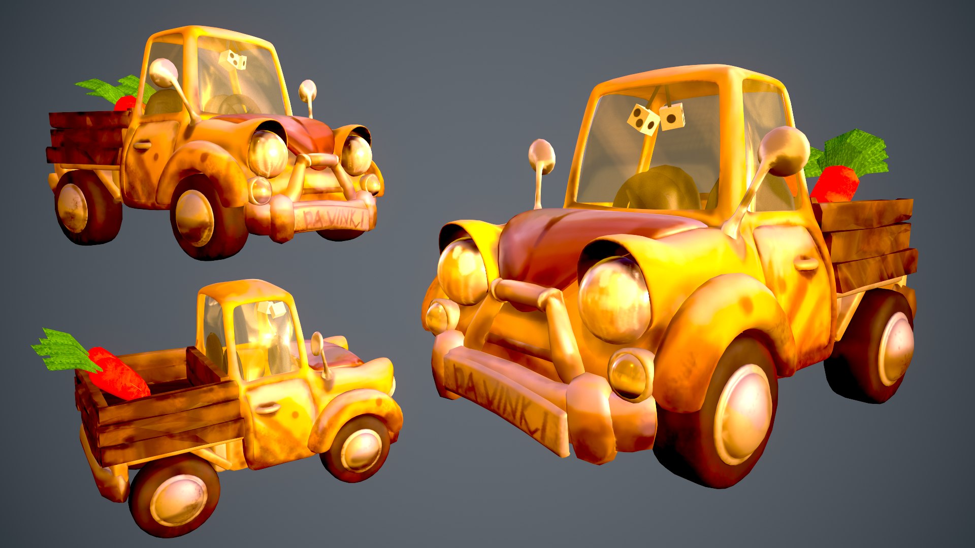 3D Old Truck Car Unity Game Ready Props Low Poly TurboSquid 2017639