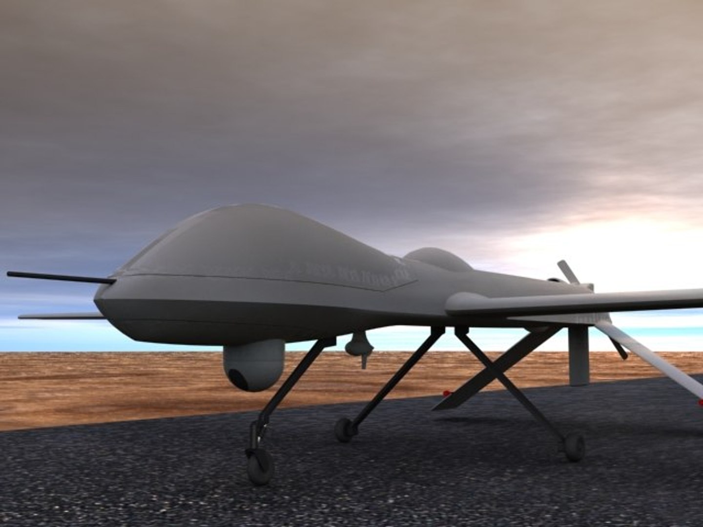 Predator Military Surveillance 3d Model