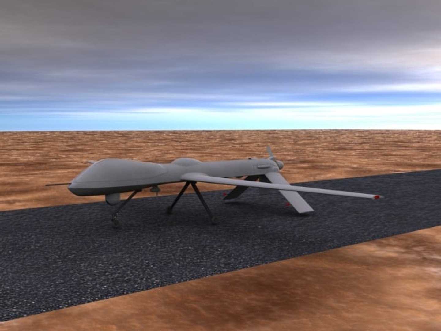 Predator Military Surveillance 3d Model