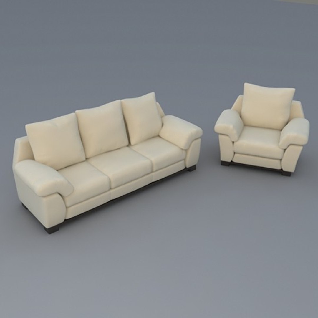 3d model leather couch