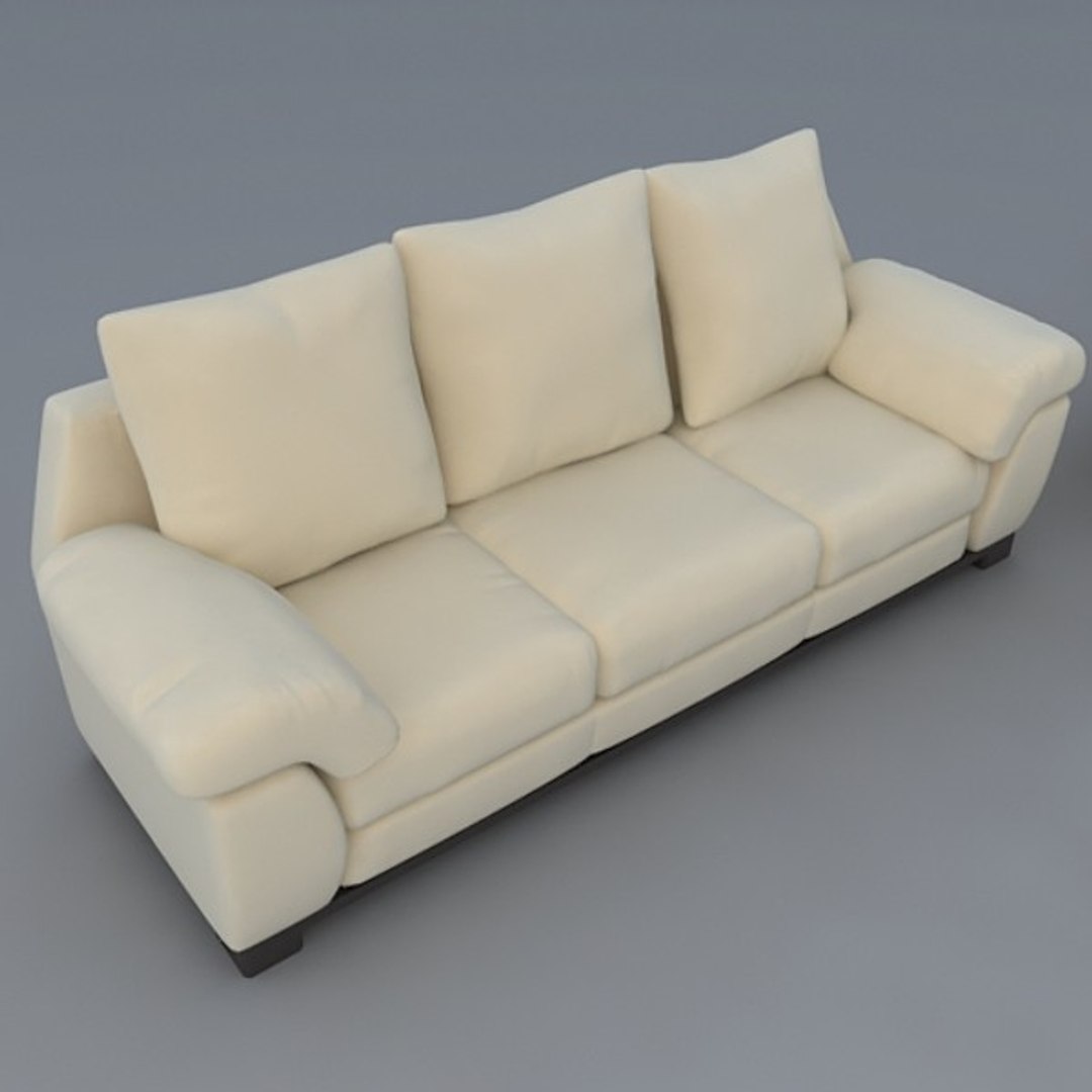 3d model leather couch