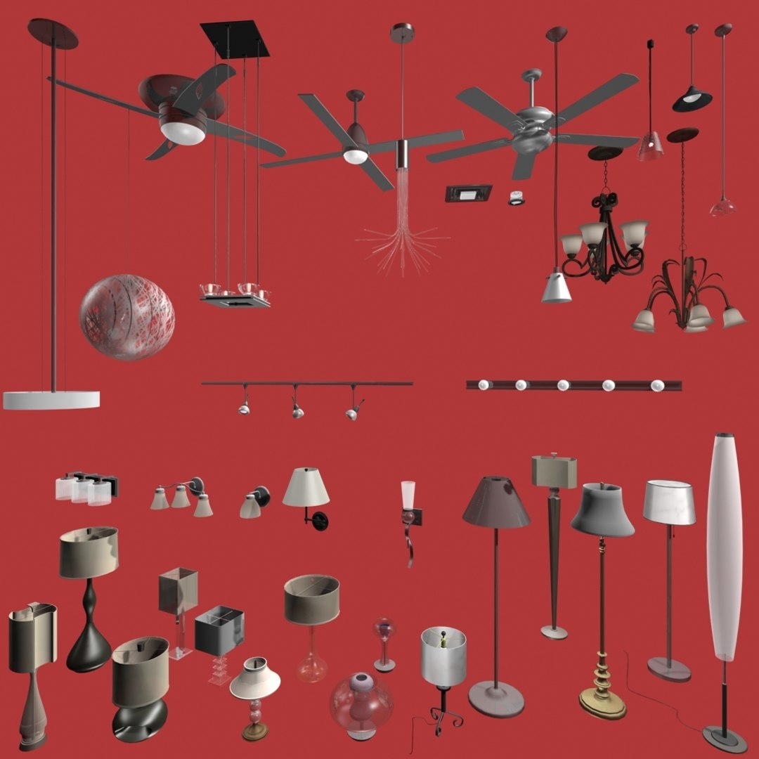 3ds Max Lights Fans Lamps