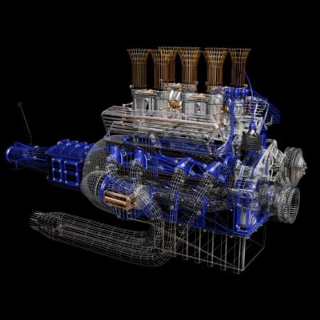 Racing Motor Engine Tranny 3d Model