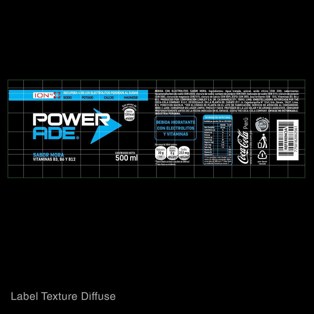 Powerade 350ml 3D Model - TurboSquid 1198703