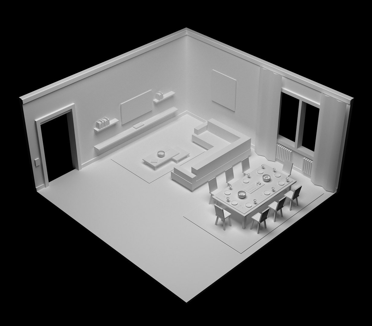 3D Room Urban - TurboSquid 1325473