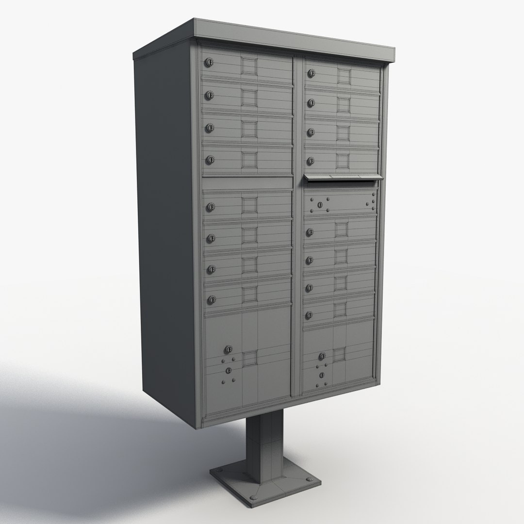 street mailbox cluster 3d model