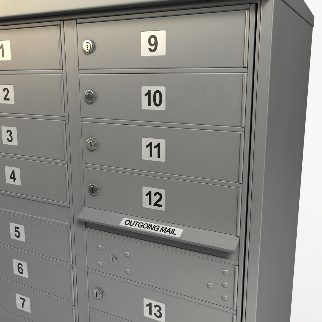 street mailbox cluster 3d model