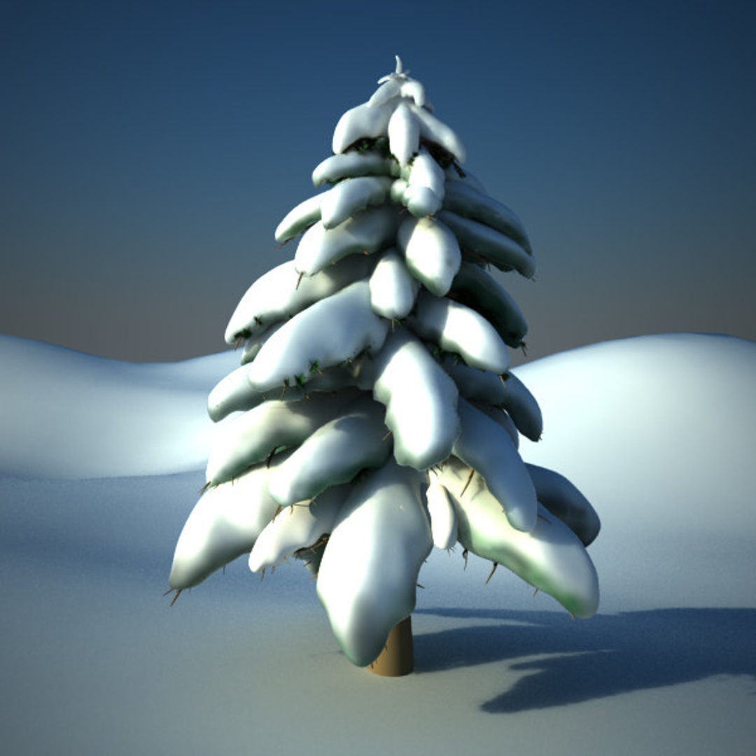 3d Snow Tree Model
