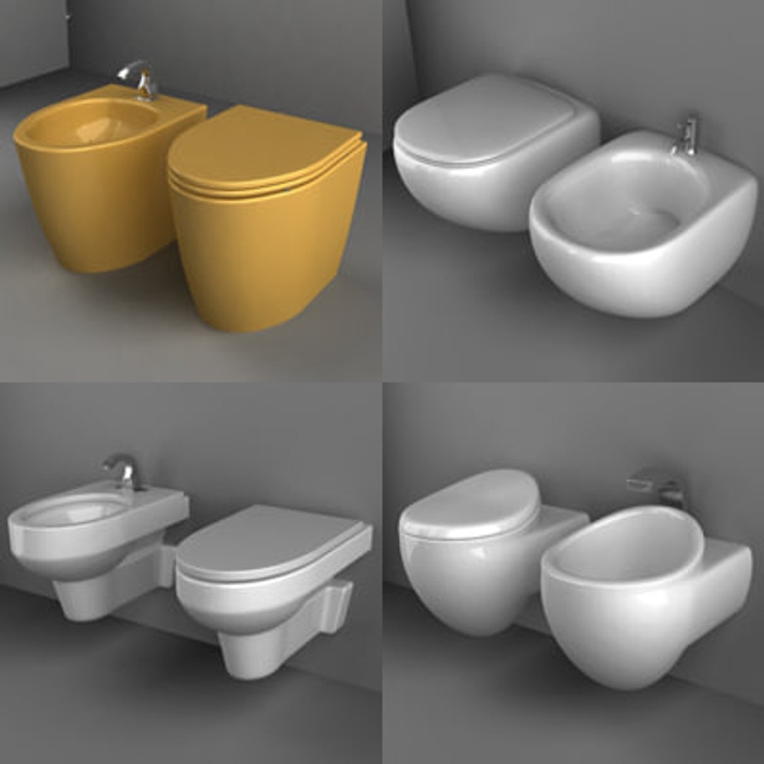 3d toilets bidets model