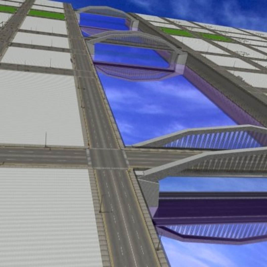 City Street River 3d Model