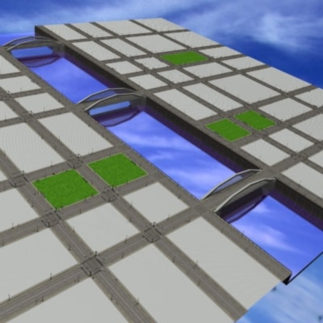 City Street River 3d Model