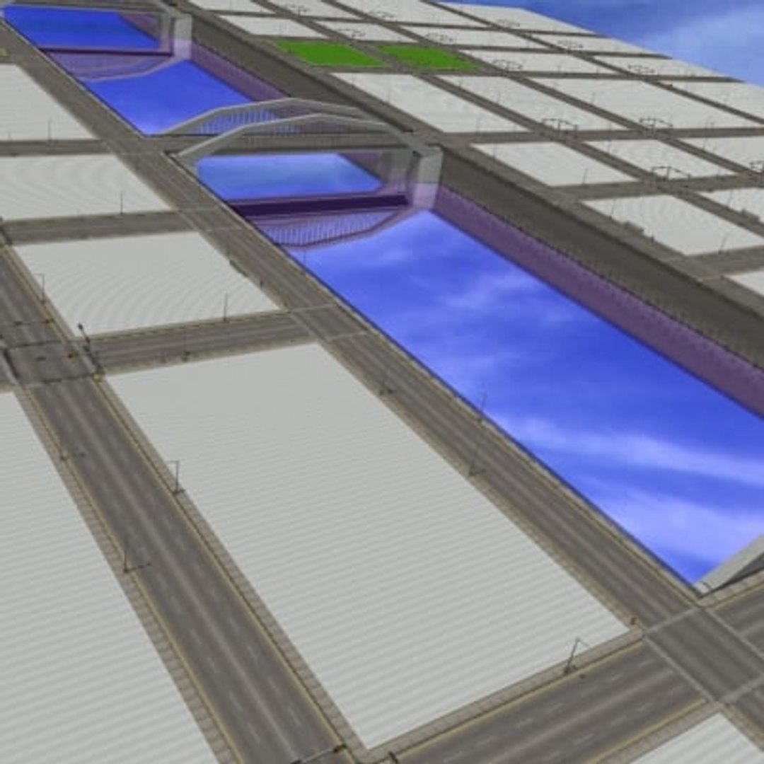 City Street River 3d Model