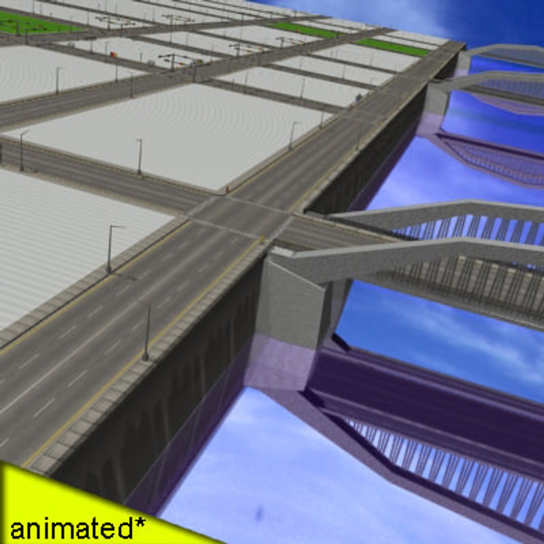 City Street River 3d Model