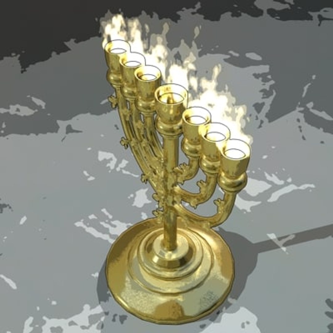 Golden Lampstand - Gold 3d Model