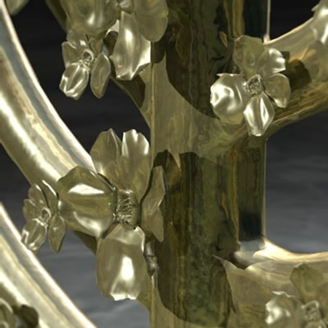 Golden Lampstand - Gold 3d Model