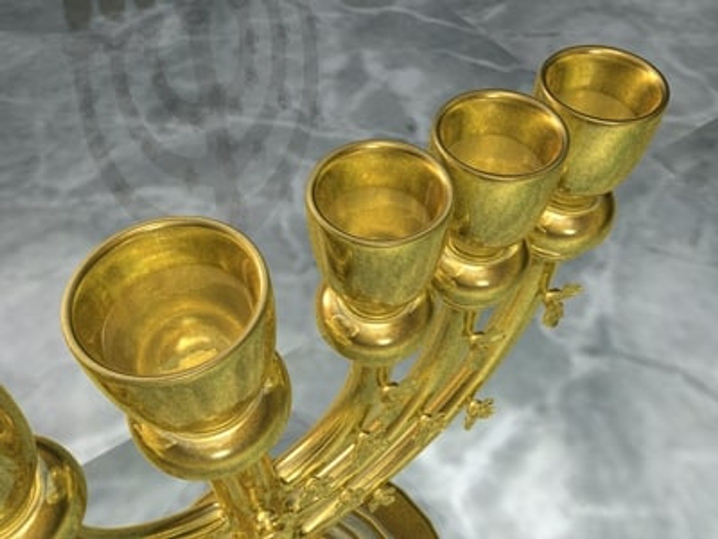 Golden Lampstand - Gold 3d Model