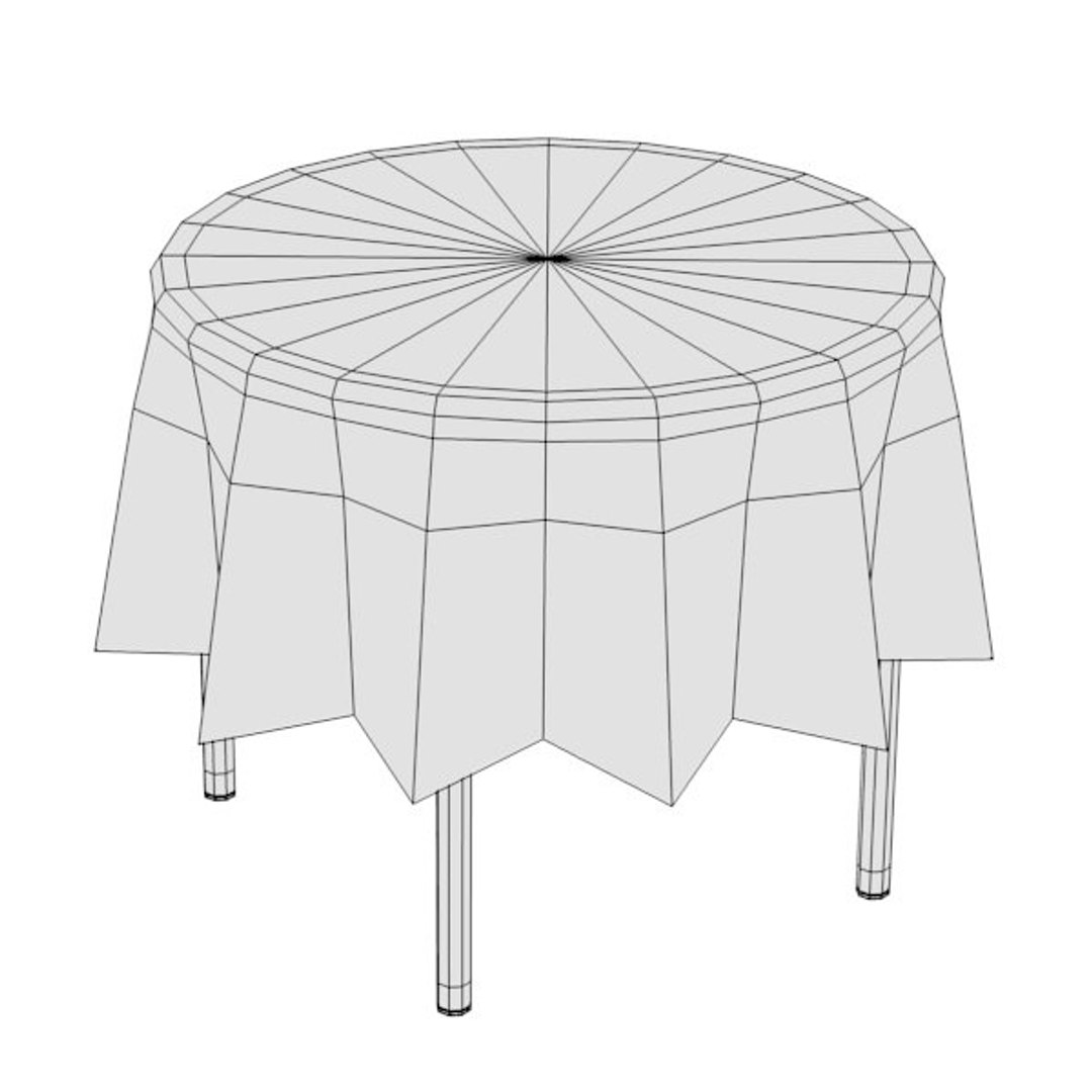 3d model tables tableclothes