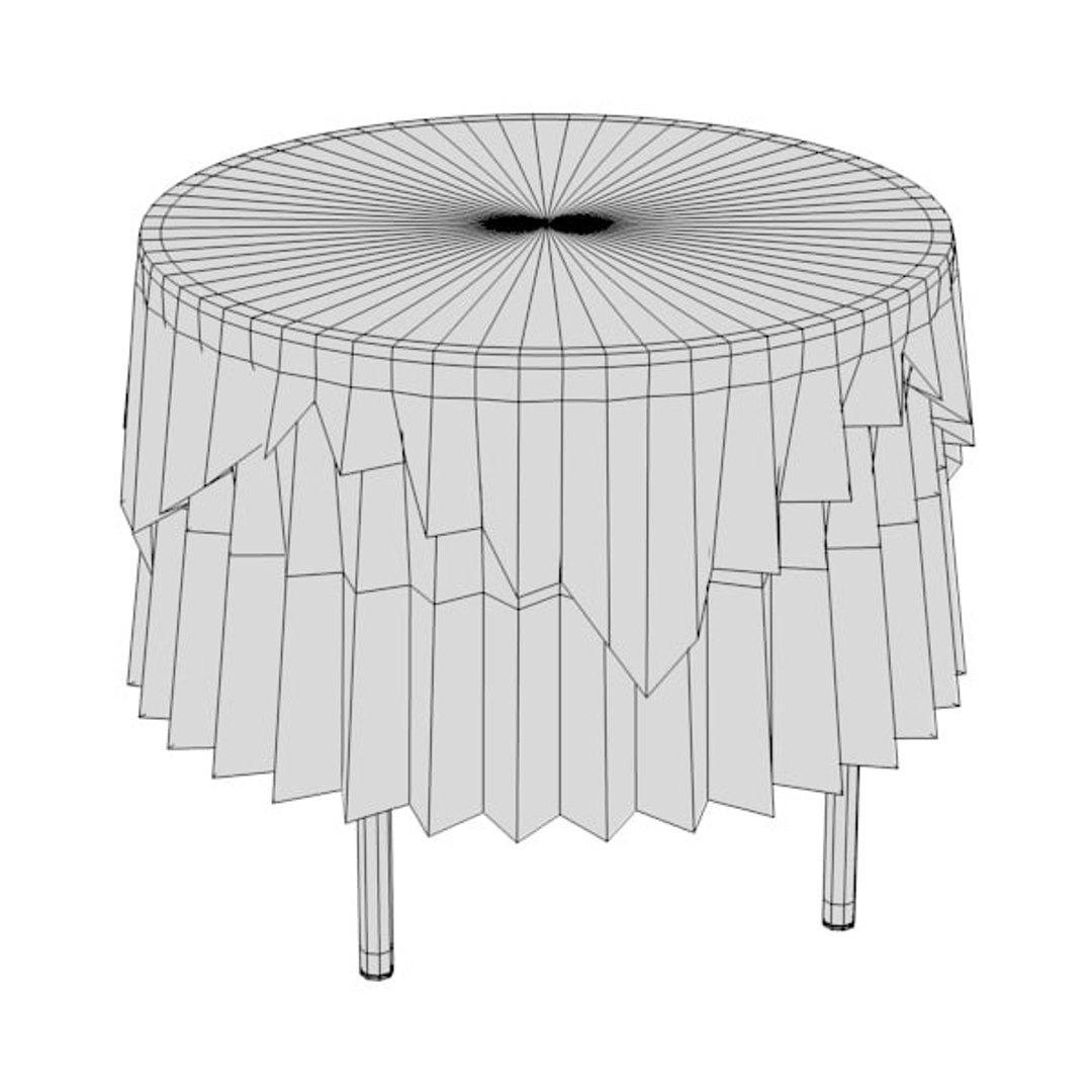 3d model tables tableclothes