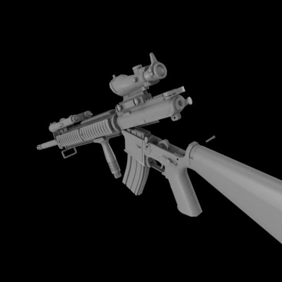 3d Model M16a4 Acog M16 Assault