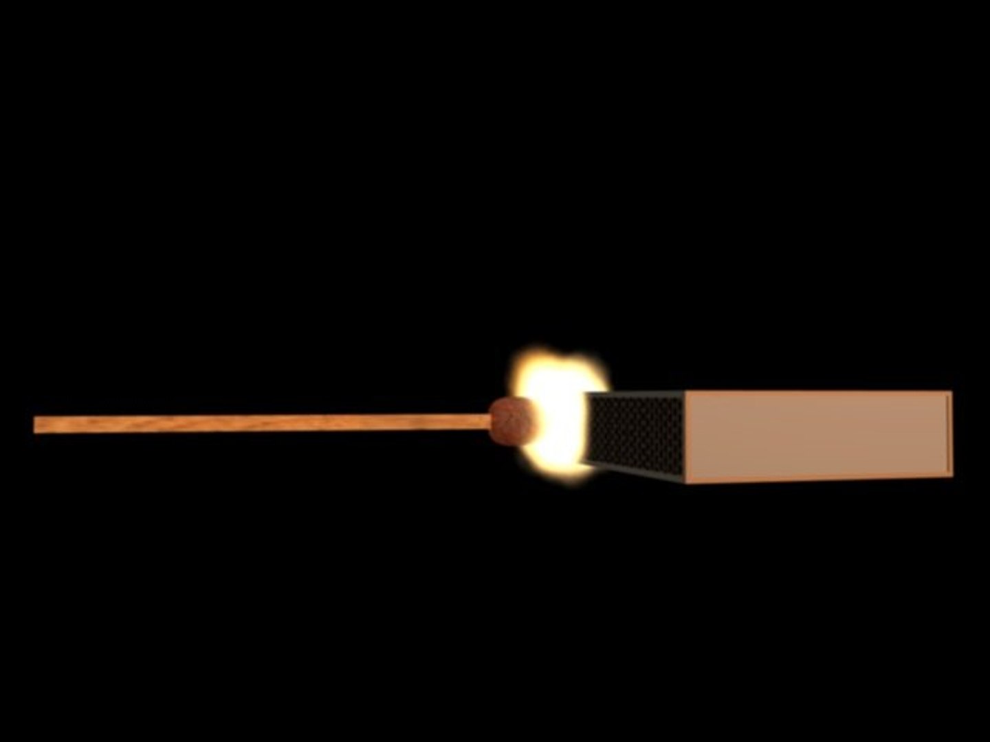 3d model matchstick flame