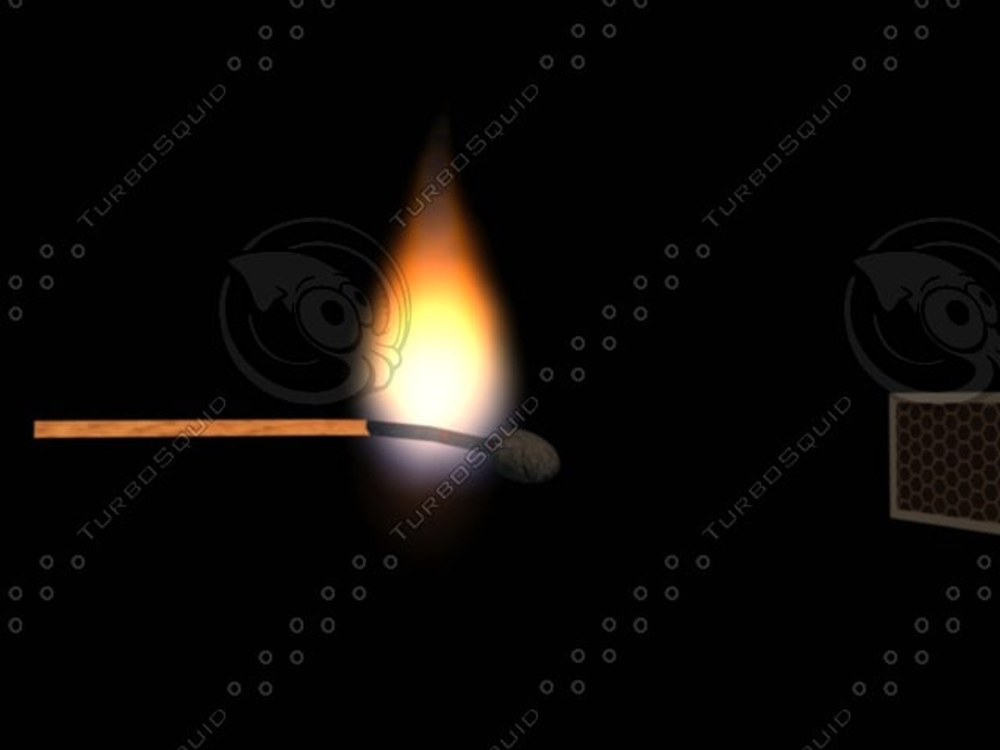 3d model matchstick flame