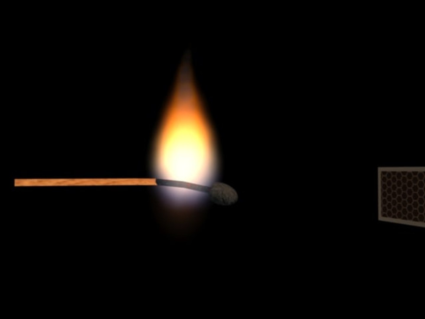 3d model matchstick flame