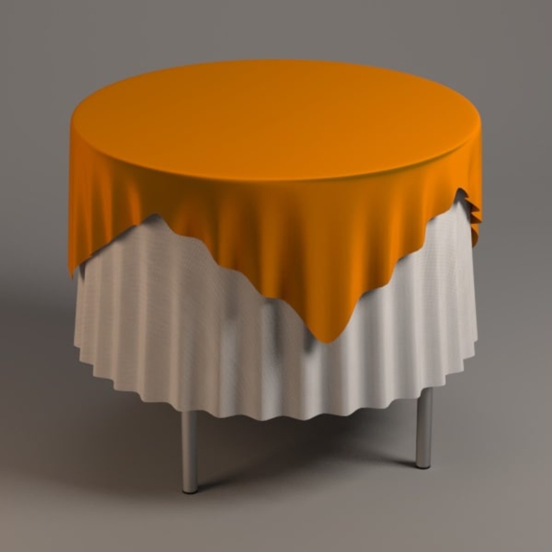 3d model table tableclothes