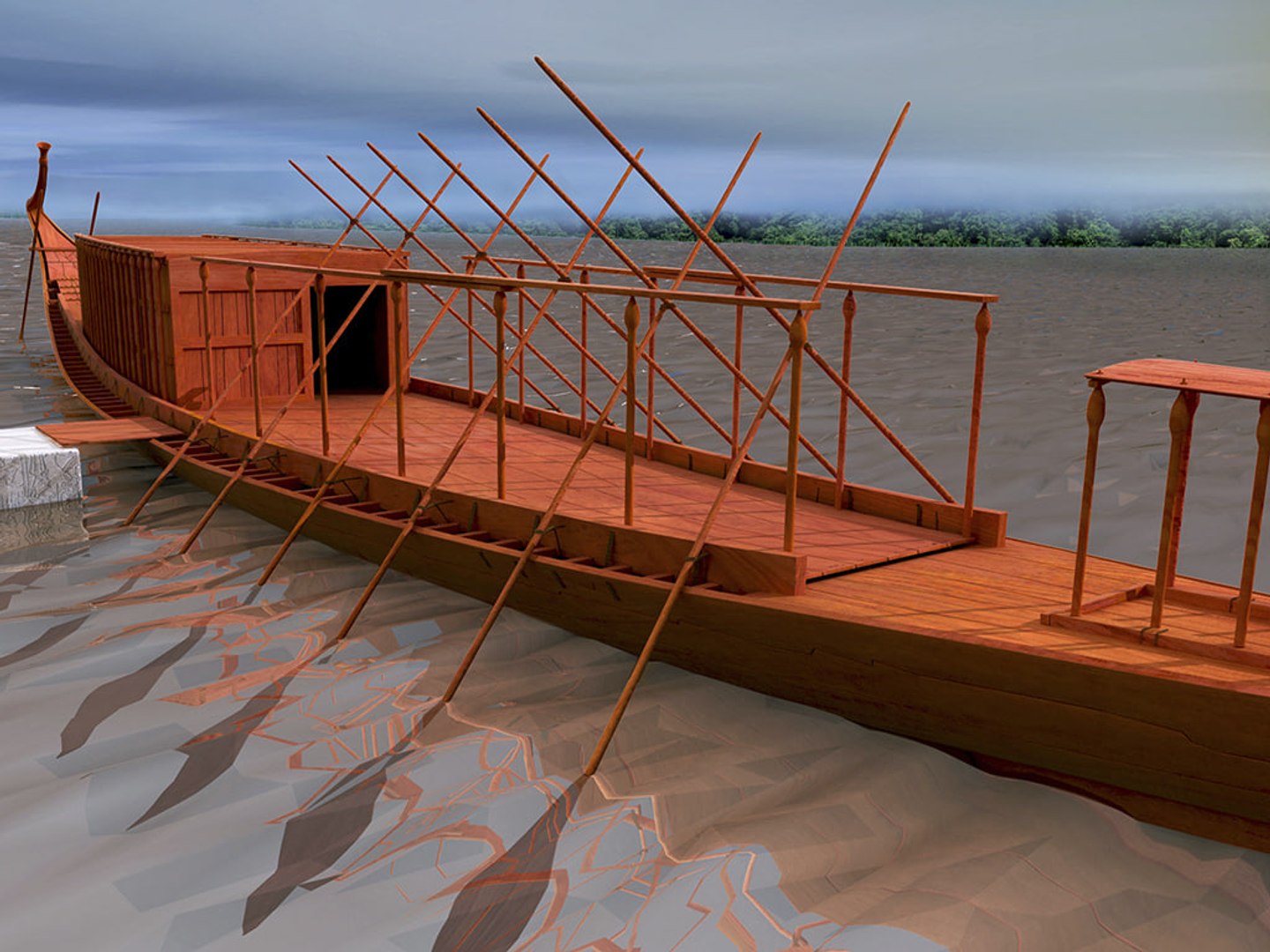 3d Max Royal Ship Cheops Khufu