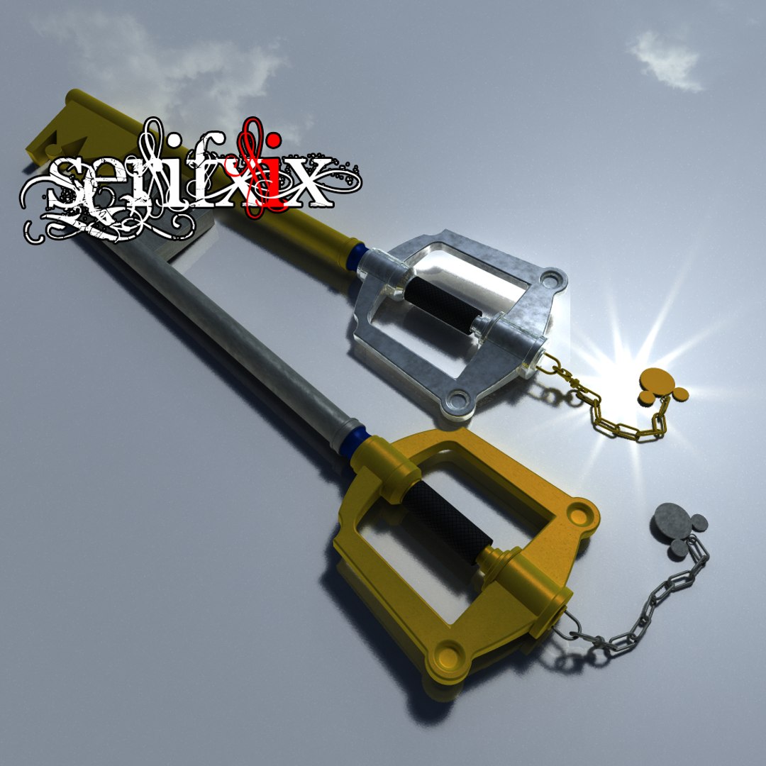 3d model of modelled keyblade