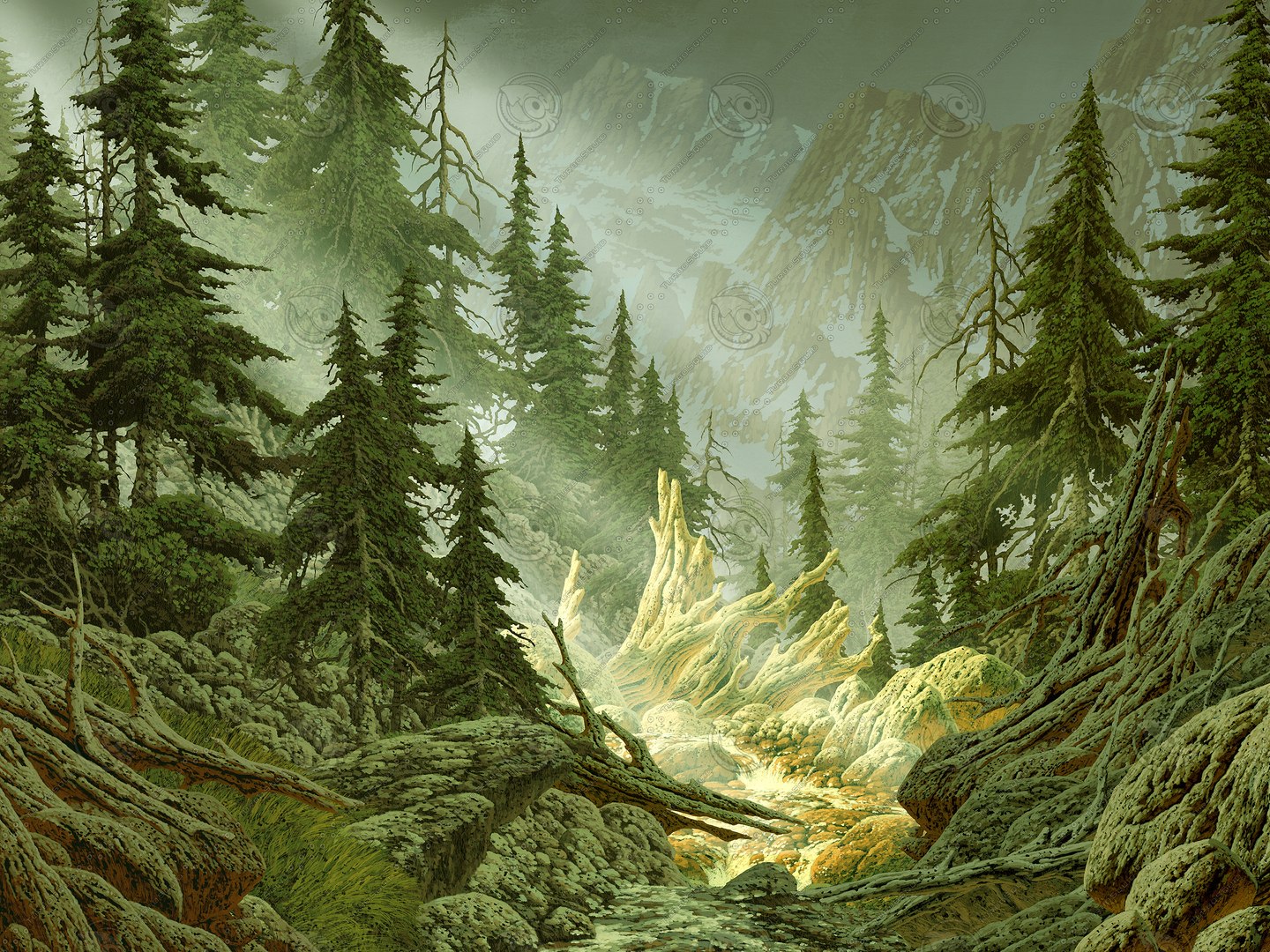 Cascade Mountain Stream / AF-037 - TurboSquid 254333