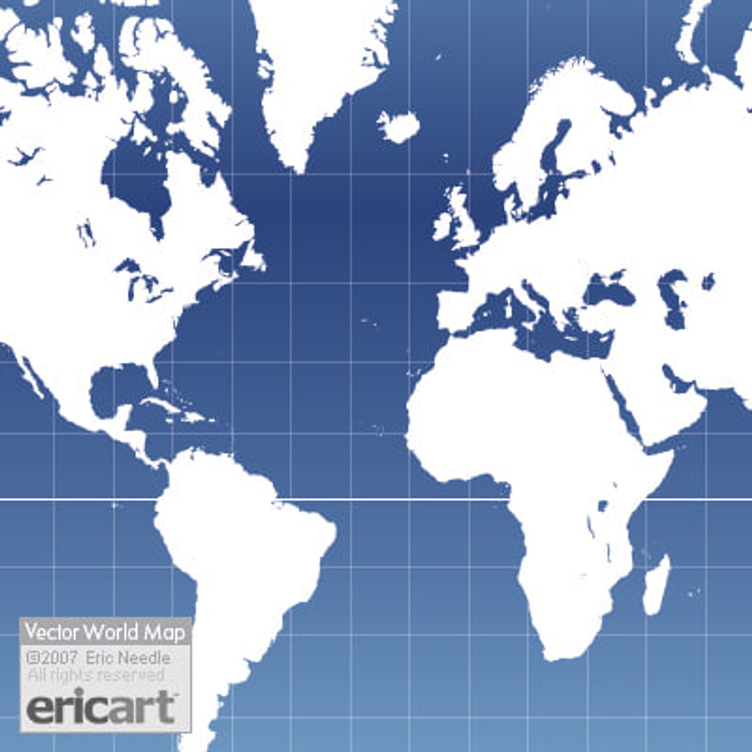 Vector World Map Outline v2.0 - TurboSquid 363169
