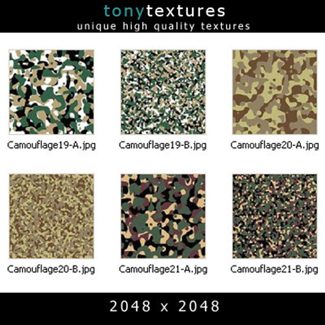 Camouflage Collection - tilable and high-res - TurboSquid 348931