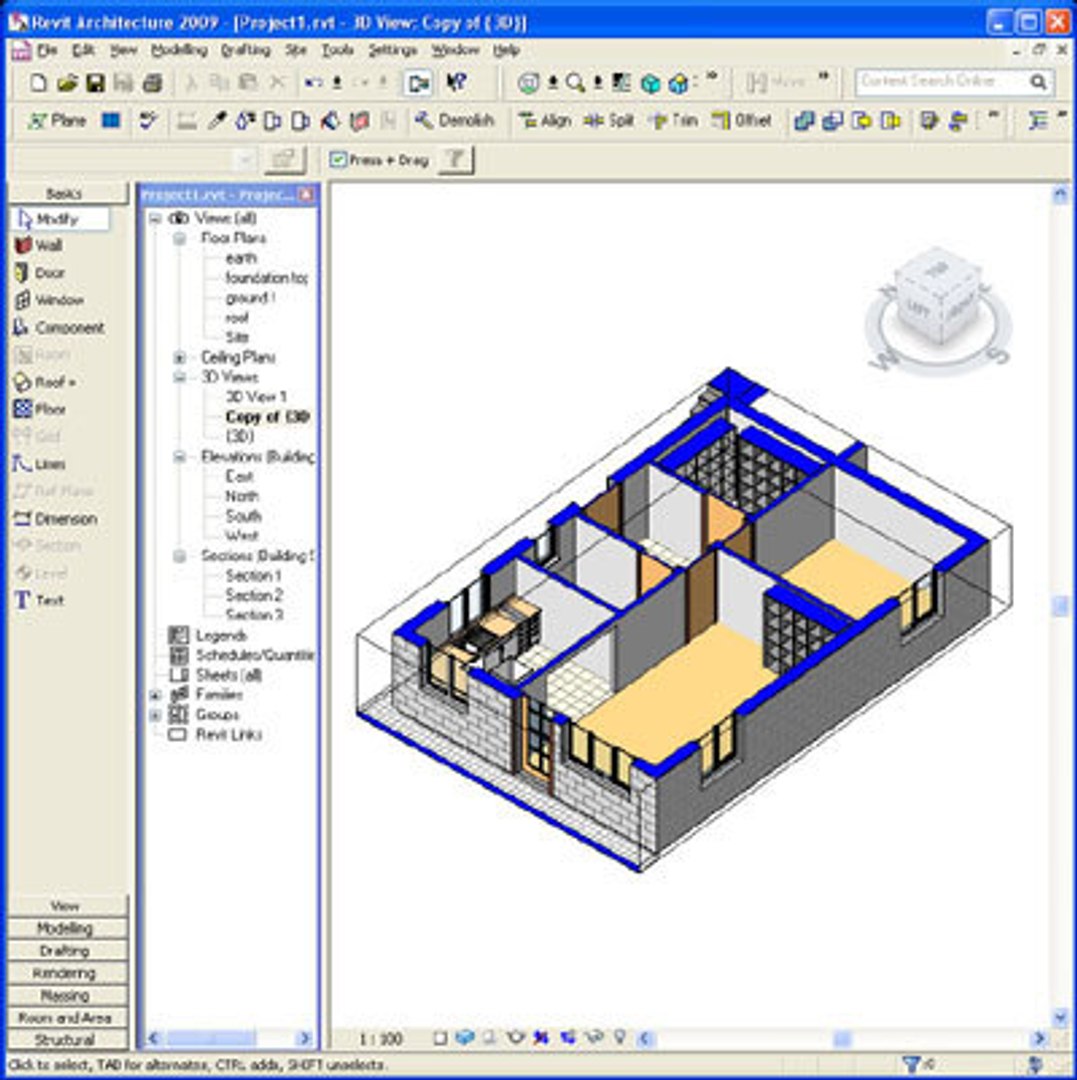3d Revit Cottage House Plan Model