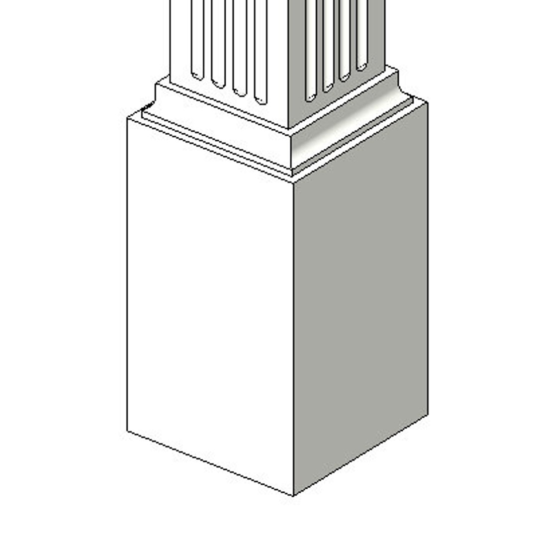 Square 4-Fluted Column w Plinth Block - TurboSquid 446980
