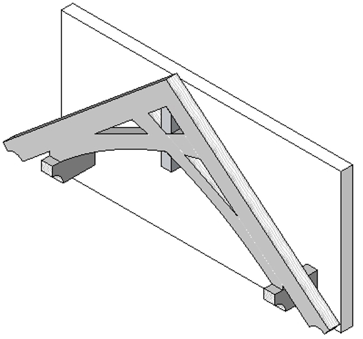 Timber Scissor Truss - Wall Mount - Radius - TurboSquid 436651