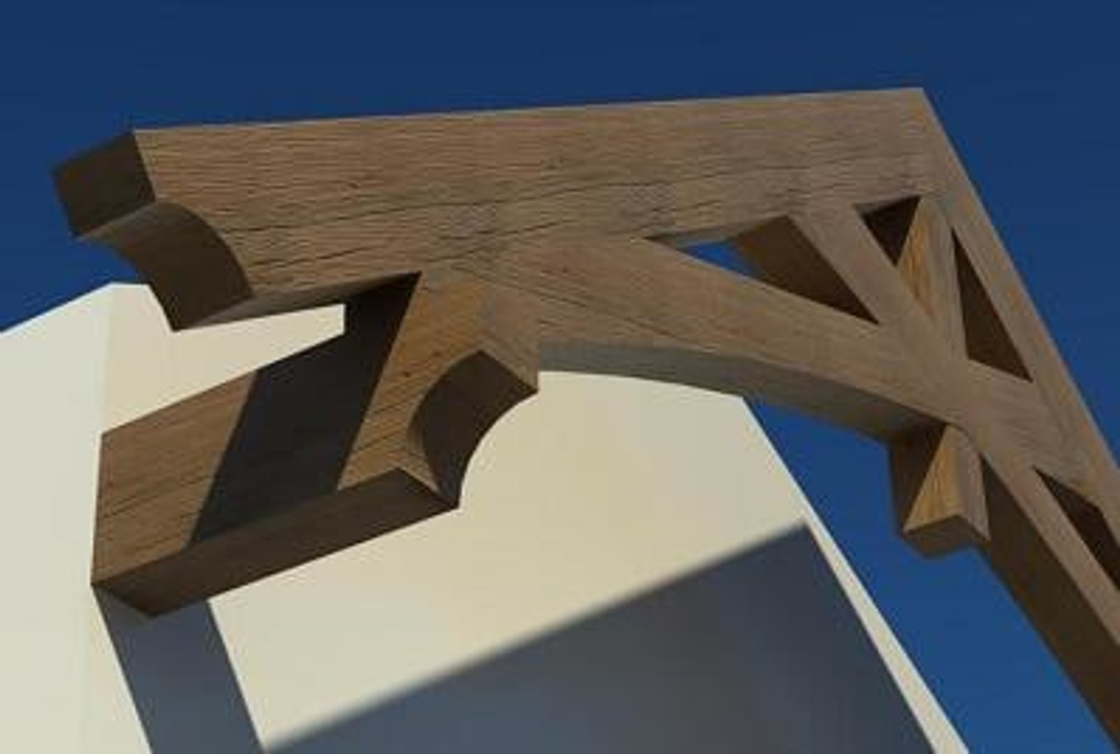 Timber Scissor Truss - Wall Mount - Radius - TurboSquid 436651