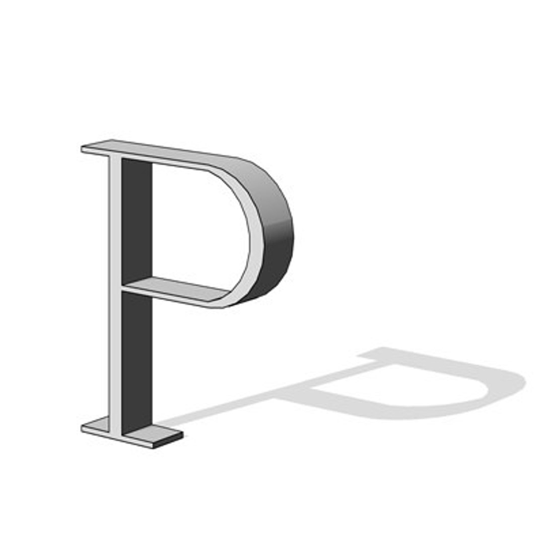 P-Font-Complex - TurboSquid 470219