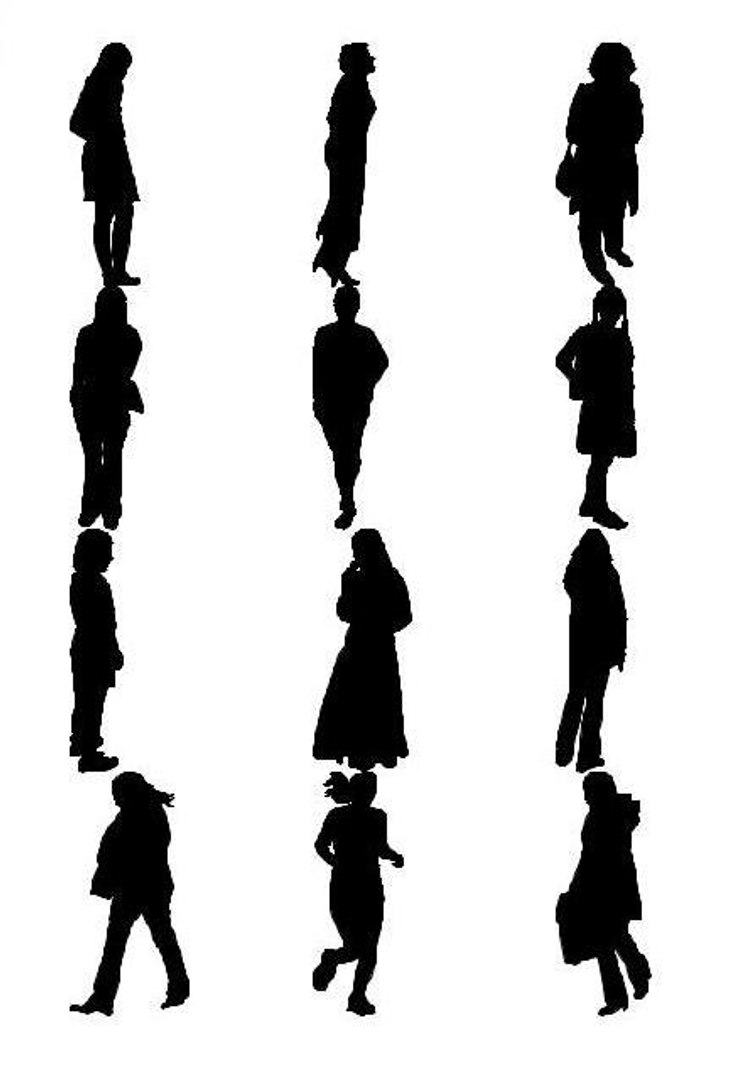 Woman Figure Silhouettes - TurboSquid 464293