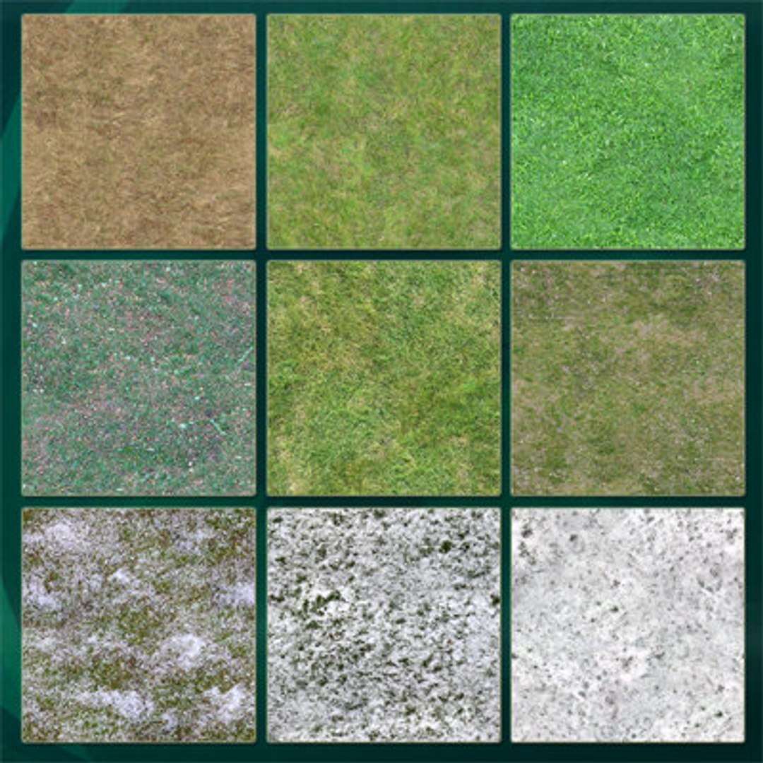 4 seasons - tileable grass textures - TurboSquid 527835