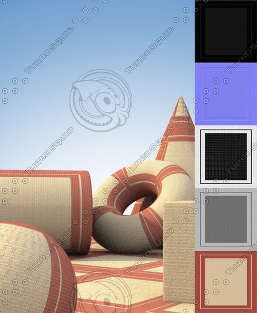 Red and Tan Square Pattern Cloth - TurboSquid 566078