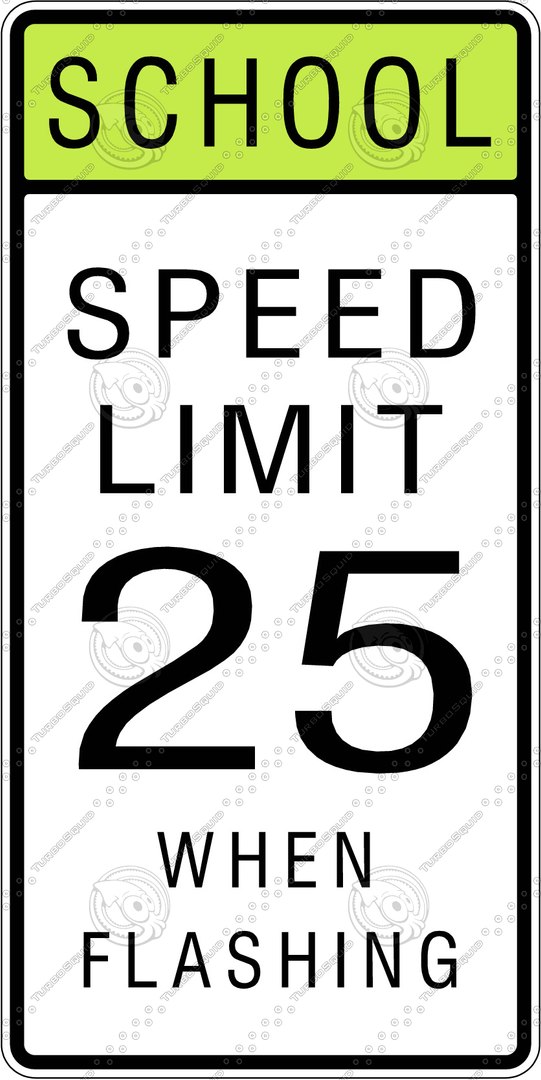School Speed Limit Signs - TurboSquid 581481