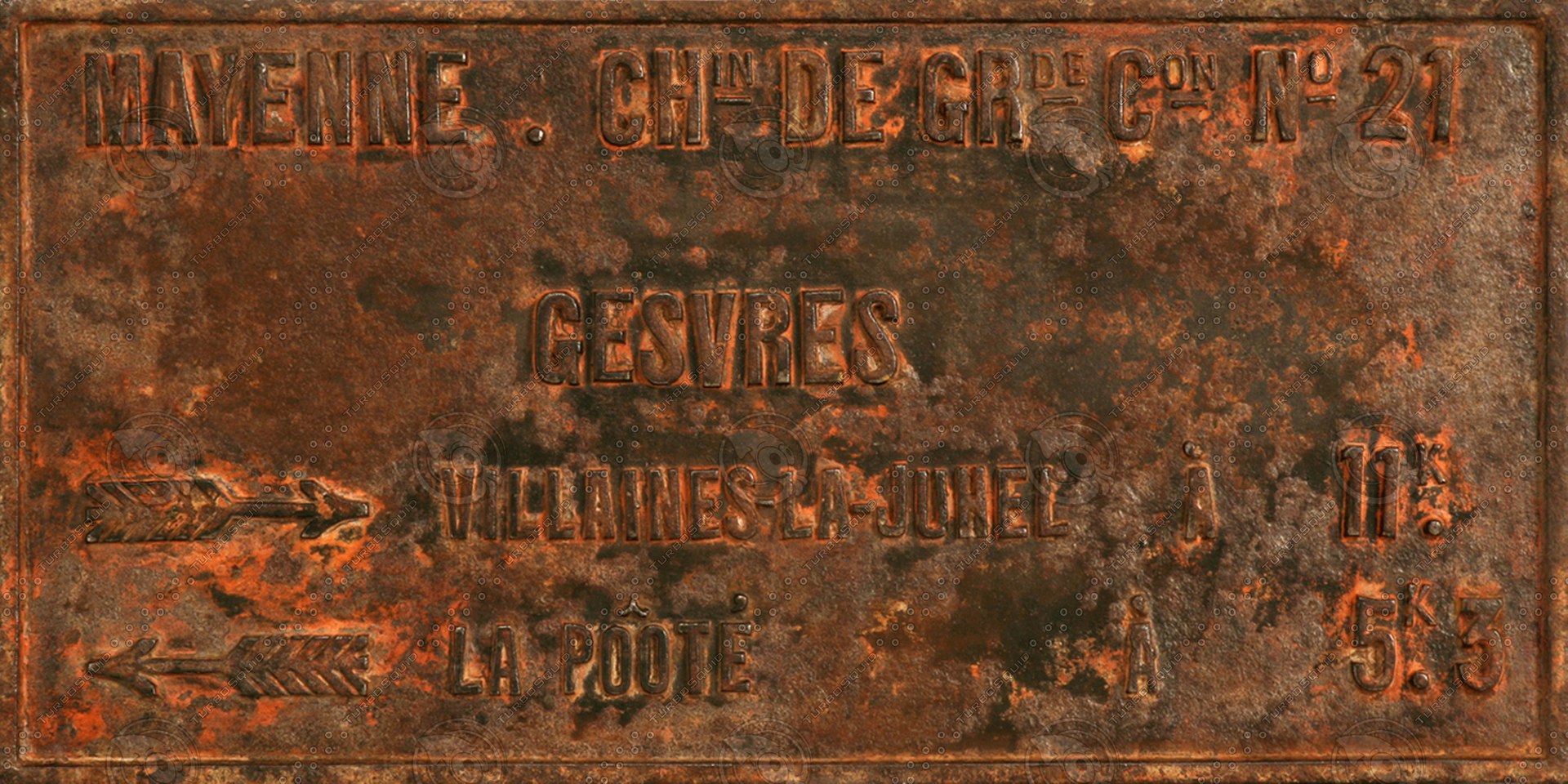 Rusted Antique French Sign - TurboSquid 629938