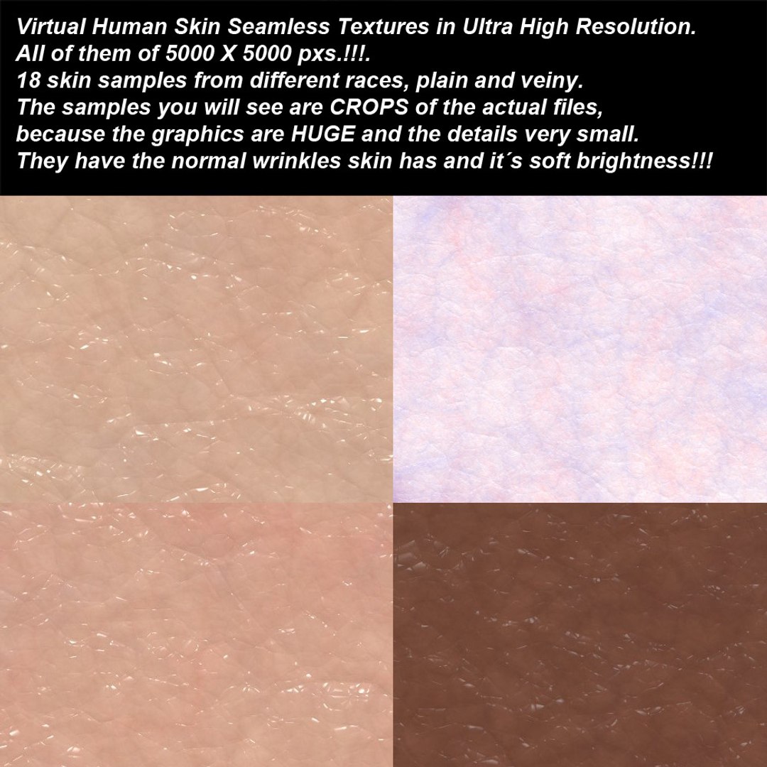 High resolution seamless human skin textures. - TurboSquid 610603