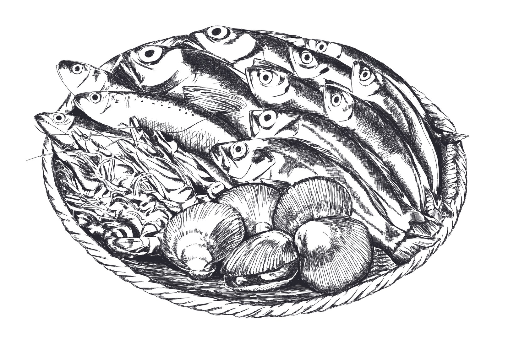 Hand Drawn Seafoods - TurboSquid 660723