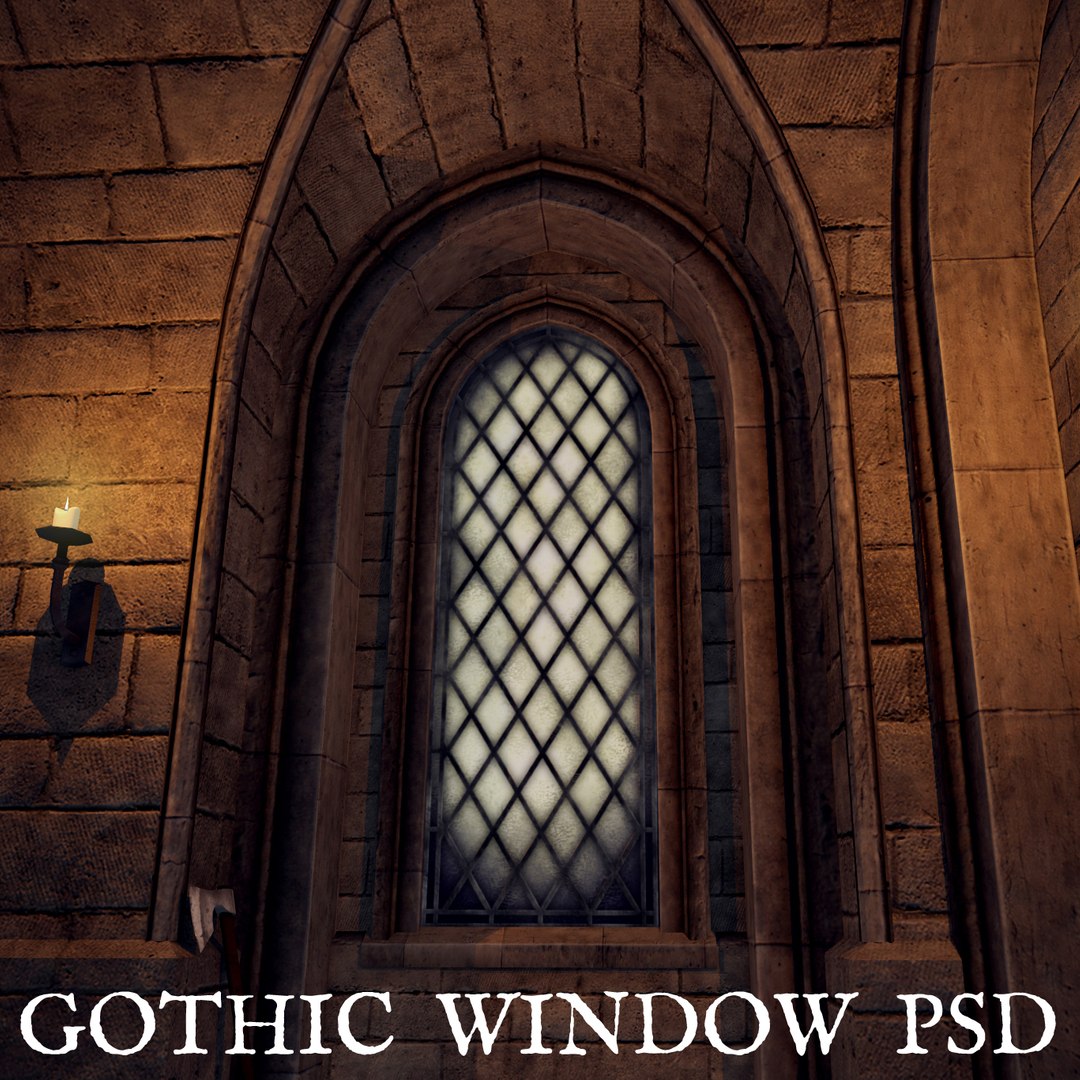 Gothic Window PSD With Layers - TurboSquid 692323