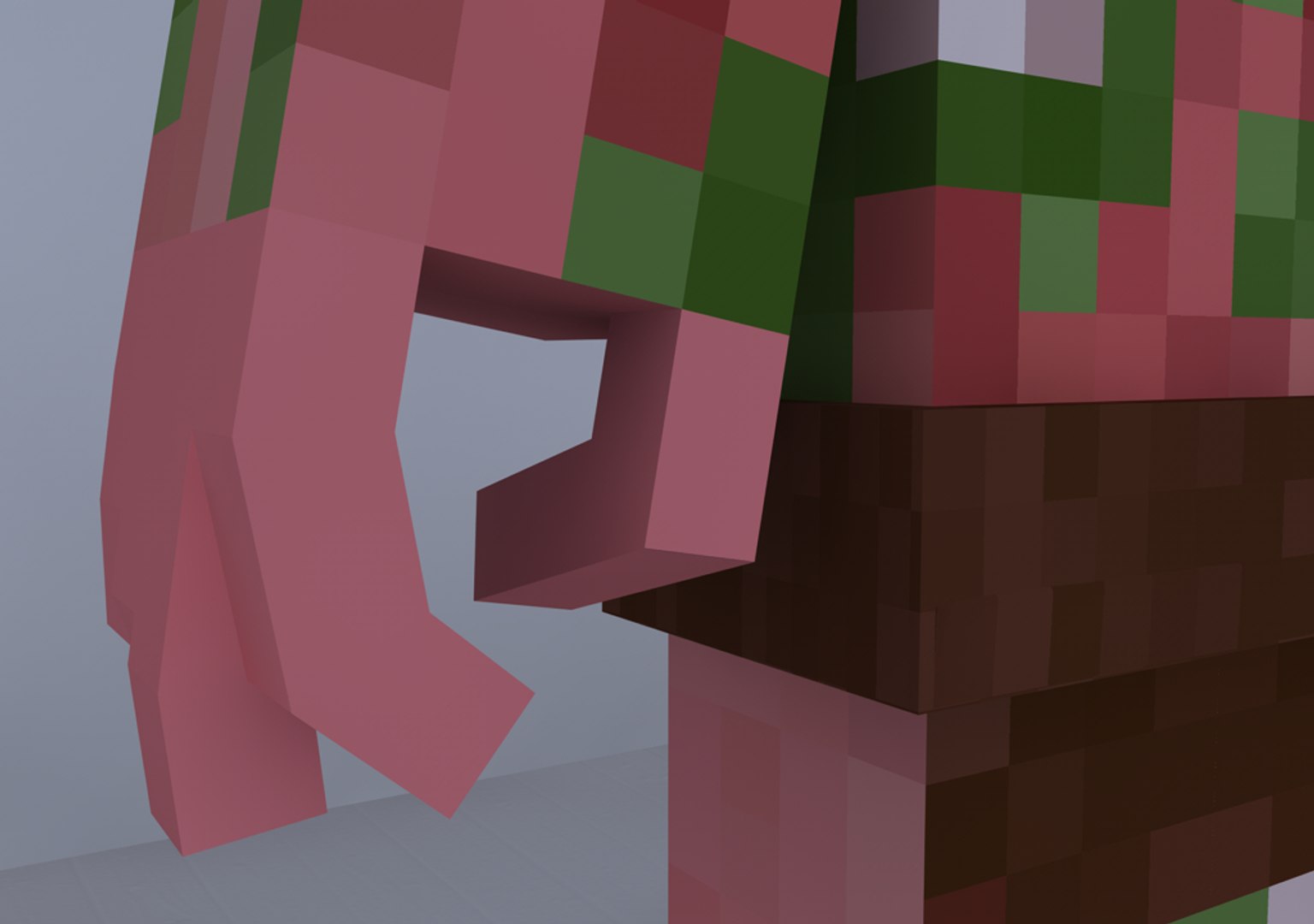 Cinema 4D Minecraft Zombie PigMan Rig - TurboSquid 790669