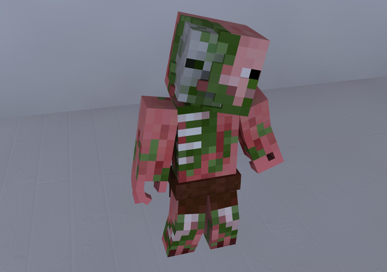 Cinema 4D Minecraft Zombie PigMan Rig - TurboSquid 790669