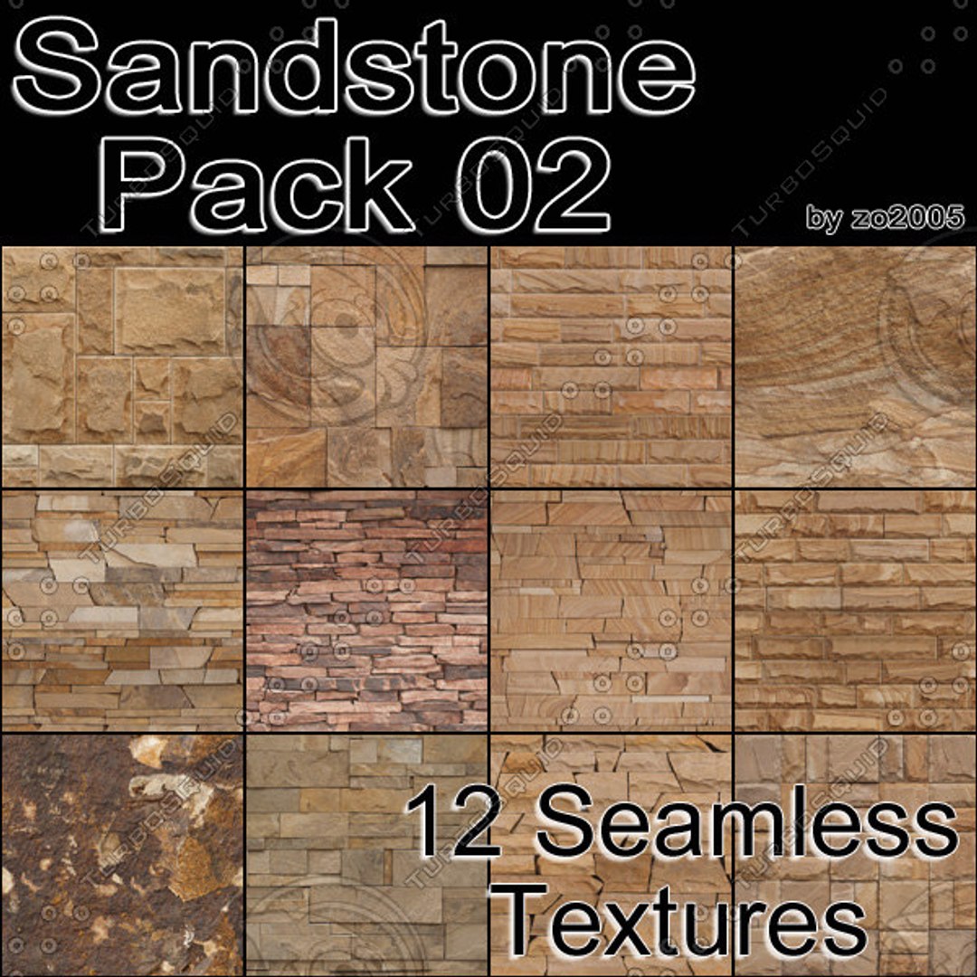Sandstone Pack 02 (12 seamless textures) - TurboSquid 738316