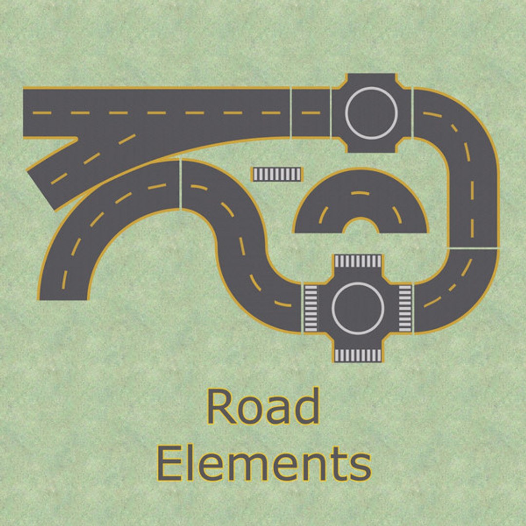Road Elements Texture Map - TurboSquid 771645
